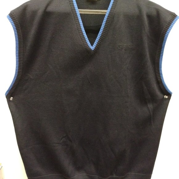 stan herman | Sweaters | 4x Black Mens Sweater Vest With Blue Trim ...